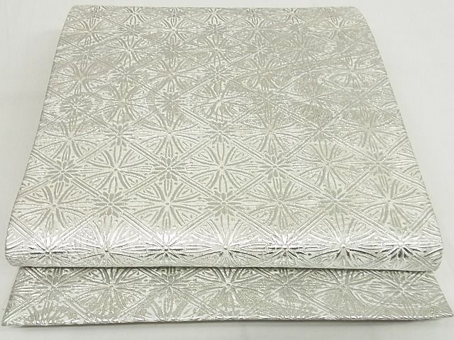 平和屋本店■極上　金彩友禅　卓越技能者・名工・和田光正　太鼓柄袋帯　花七宝文　銀彩　正絹　逸品　4kk10233