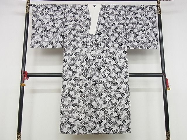 平和屋本店■長襦袢　単衣　花尽くし　丹後ちりめん　反端付き　やまと金ラベル　正絹　逸品　未使用　KAAA0384kk4