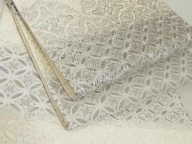 平和屋本店■極上 金彩友禅　卓越技能者・名工・和田光正　六通柄袋帯　平安七宝　銀彩　正絹　逸品　KAAA10286kk4