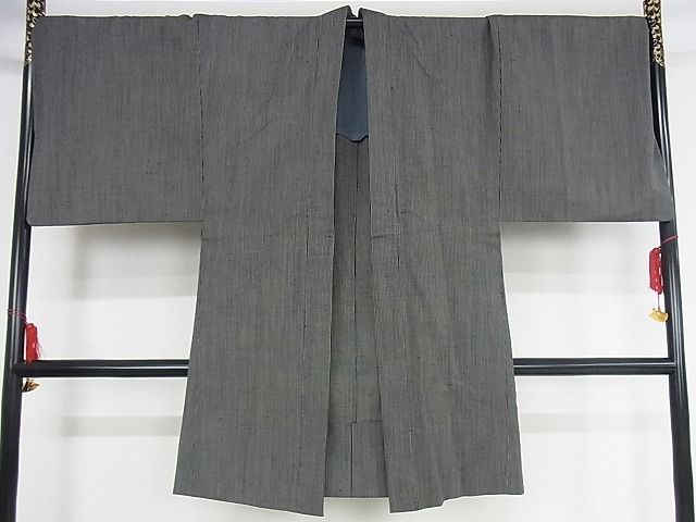 平和屋本店■極上　男性　羽織　単衣　縞　ウール　逸品　KAAA0907kk4