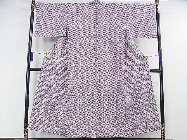 平和屋本店■極上　岩手の匠　草紫堂　南部絞り　紫根染　綿　菱文　しつけ糸付き　逸品　DZAA0486kh4