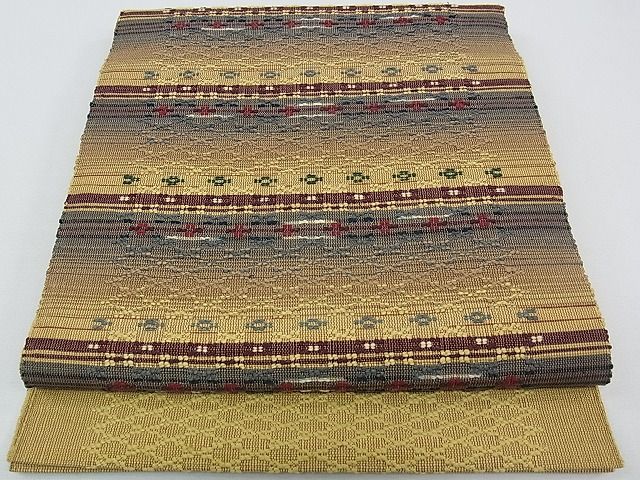 平和屋本店■極上　銀座もとじ　本場琉球　首里花織　八寸名古屋帯　逸品　CZAA0209s4