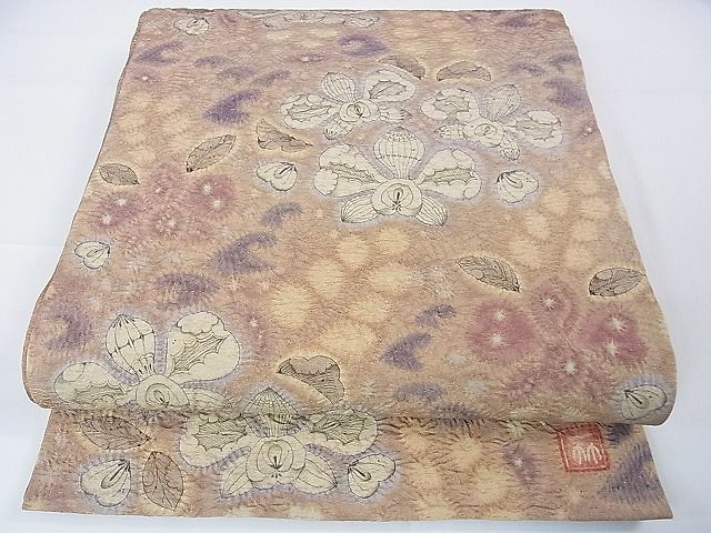 平和屋本店■最高級　初代　久保田一竹　幻の辻が花　太鼓柄袋帯　金通し地　逸品　DZAA0757kh4