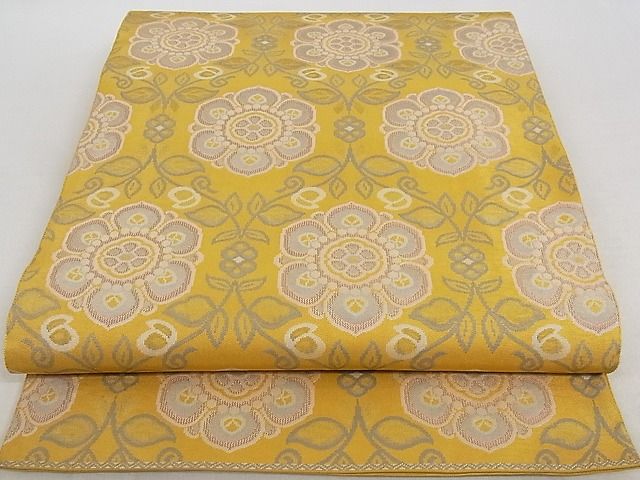 平和屋本店■最高級　人間国宝　北村武資　経錦　六通柄袋帯　立涌花文　正絹　逸品　KAAA10538kk4