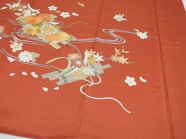 平和屋着物○創業460年・千總 訪問着 駒刺繍 花筏 金糸