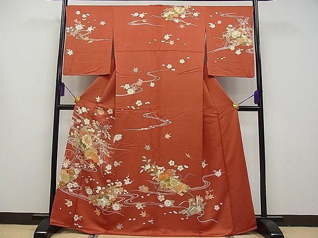 平和屋着物○創業460年・千總 訪問着 駒刺繍 花筏 金糸