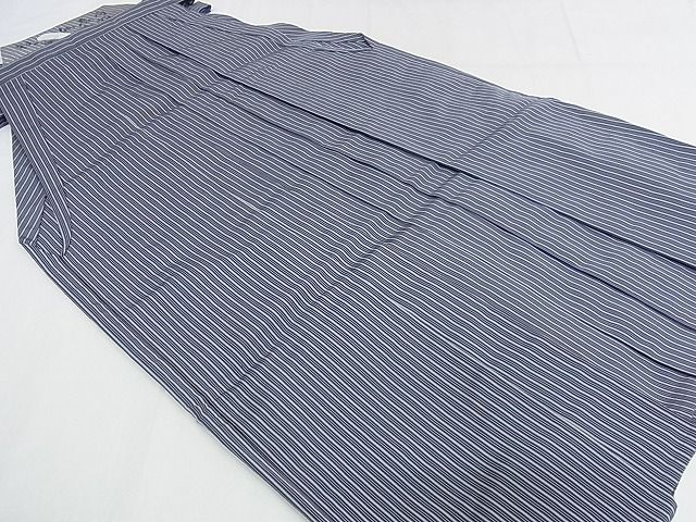 平和屋本店■極上　男性　人間国宝　甲田綏郎　精好仙台平　行灯袴　縞　正絹　逸品　KAAA1026kk4