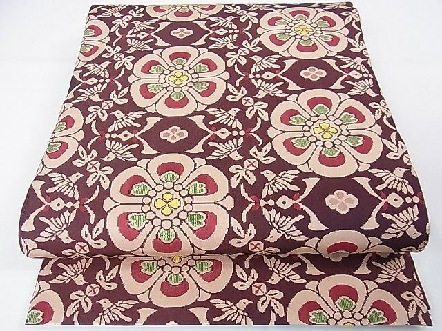 平和屋本店■最高級　人間国宝　北村武資　経錦　六通柄袋帯　花菱鳥文　逸品　DZAA0868kh4