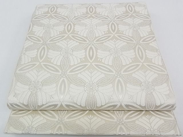 平和屋本店■極上　織匠十一代目　篠屋宗兵衛謹製　綴れ唐織　六通柄袋帯　七宝花文　銀糸　逸品　未使用　CZAA0231s4