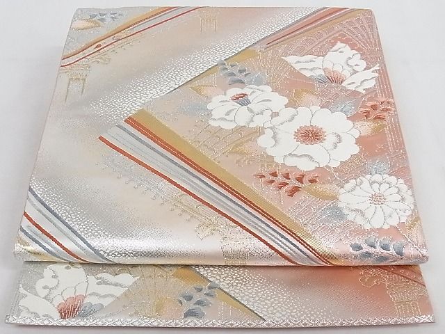 平和屋着物◎六通柄袋帯 唐織 華かすみ 金銀糸 正絹 逸品 AAAG9374Abw