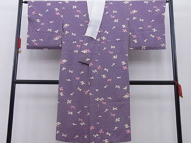 平和屋本店■極上　長襦袢　単衣　舞花文　逸品　未使用　BAAF0412zb4