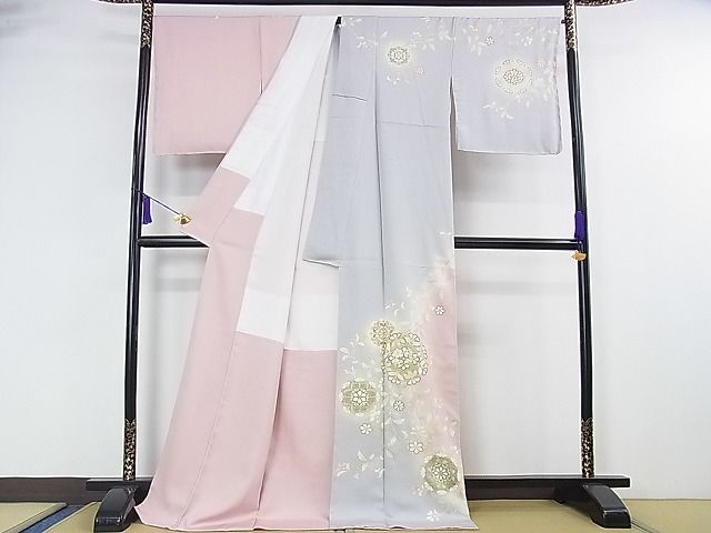 平和屋本店■極上　訪問着　駒刺繍　枝垂れ花　暈し染め　金彩　逸品　未使用　DZAA1157kh4 平和屋本店□極上 訪問着 駒刺繍 枝垂れ花 暈し染め 金彩 逸品