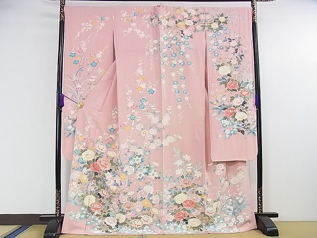 平和屋本店■極上　振袖　友禅　作家物　吉祥花文　逸品　DZAA1296kh4