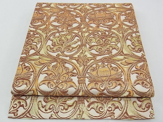 平和屋本店■極上　龍村美術織物　たつむら　六通柄　本袋帯　西欧唐花文　金糸　逸品　CZAA0552s4