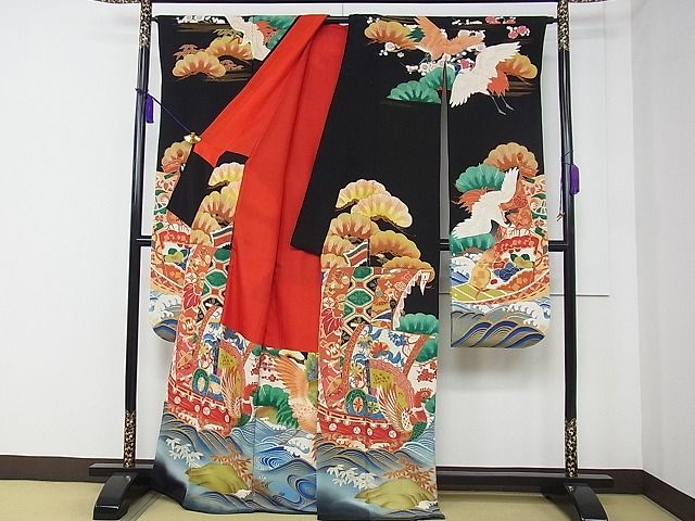 平和屋着物○アンティーク 大正ロマン 振袖 桐 金彩 正絹 逸品 AAAT0529zg