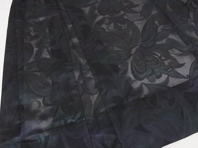 平和屋本店□極上 長羽織 スリーシーズン 春夏秋 塵除け 草花紋