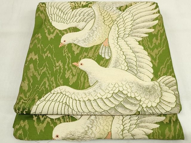 平和屋本店■極上　アンティーク　大正ロマン　太鼓柄　本袋帯　鳩　金銀糸　正絹　逸品　KAAA1521kk4