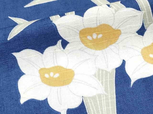 平和屋本店□極上 夏物 撫松庵 浴衣 牡丹 水仙 綿 逸品 CYAA0649s4 平和屋