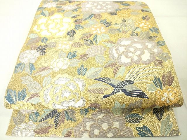 平和屋本店■極上　西陣　川島織物　六通柄　本袋帯　花鳥文　本金　逸品　DZAA2099kh4