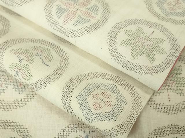 平和屋本店■極上　本場結城紬　重要無形文化財　100亀甲　吉祥丸文　逸品　未使用　DZAA2376kh4