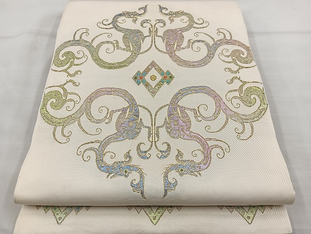 平和屋本店■極上　最高級　龍村平蔵製　太鼓柄　本袋帯　玲龍磚文　逸品　BAAH3796zb4