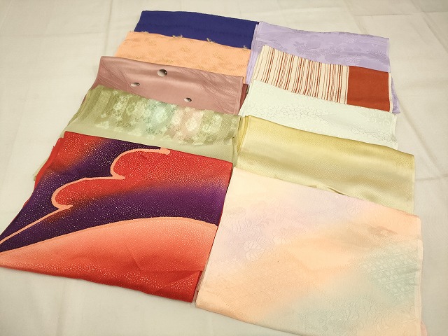 平和屋着物★和装小物　上質な帯揚げ　10枚セット　未使用品多数　逸品　AAAO1690ps