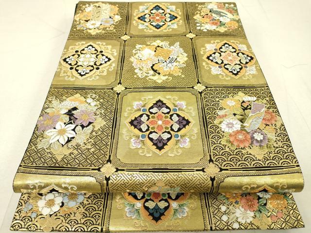 平和屋着物●六通柄袋帯　吉祥花唐草文　金銀糸　引箔　正絹　逸品　DAAQ2160fe