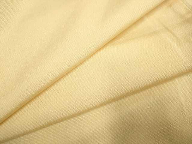 平和屋着物▽上質な色無地 単衣 草花文 蜂蜜色 正絹 逸品