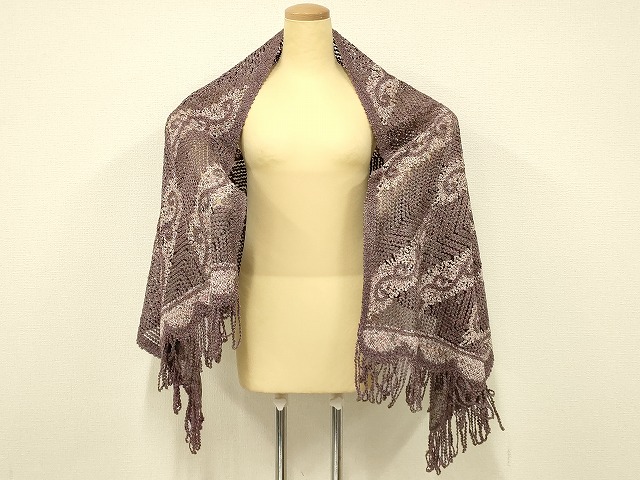 平和屋着物●染織デザイナー　堀口無月 　MUGETSU　チュール織　和装小物　透け感のあるショール　AAAS2625ay