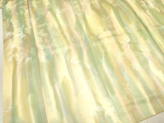 平和屋着物●上質な小紋　草葉文　暈し染め　正絹　逸品　DAAP7883yyy