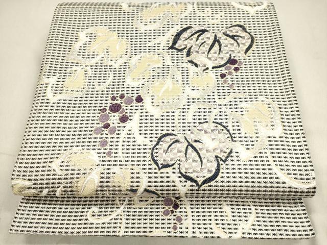 平和屋着物●六通柄袋帯　唐織　葡萄蔦の葉文　金糸　やまと誂製　正絹　逸品　DAAP1783ic