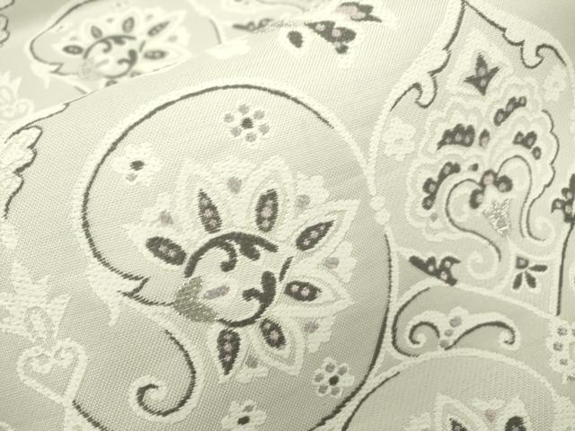 平和屋着物○八寸名古屋帯 唐織 花唐草文 銀糸 正絹 逸品 DAAQ2478fe