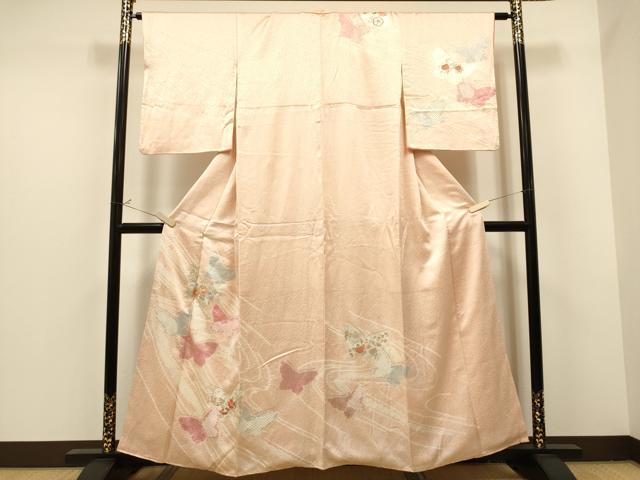 平和屋着物●創業460年・千總　訪問着　駒刺繍　絞り　花蝶文　金彩　三越扱い　正絹　逸品　CAAP7143hy
