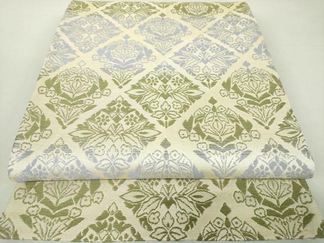 平和屋着物●両面　六通柄袋帯　花菱文　金糸　正絹　逸品　DAAQ2840ps