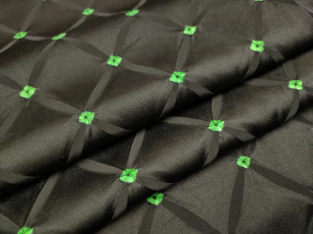 平和屋着物●上質な小紋　絞り　七宝文　黒地　正絹　逸品　CAAR1399hy