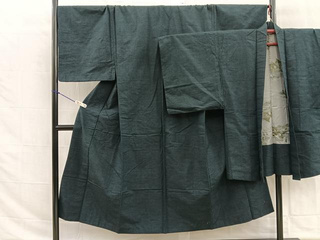 平和屋着物■男性　紬　色無地　アンサンブル　褐返色　正絹　逸品　BAAS6732me