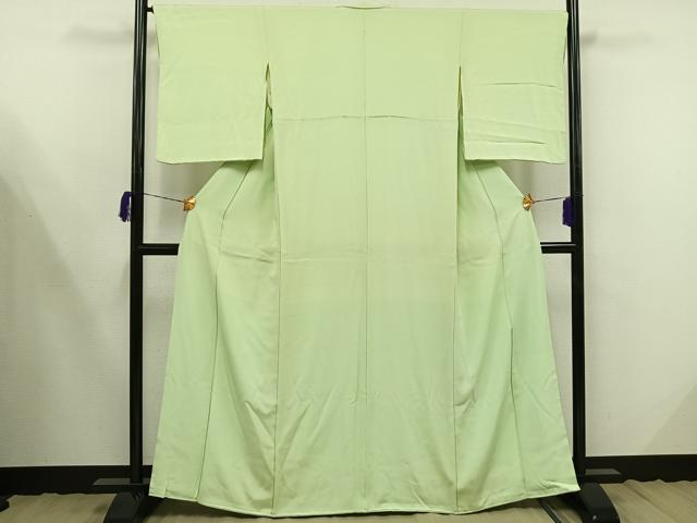 平和屋着物■上質な色無地　若芽色　正絹　逸品　AAAT4556mf