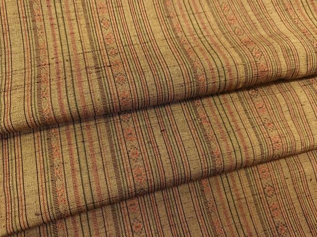 平和屋着物▽上質な紬　単衣　間道　正絹　逸品　BAAS8023yc