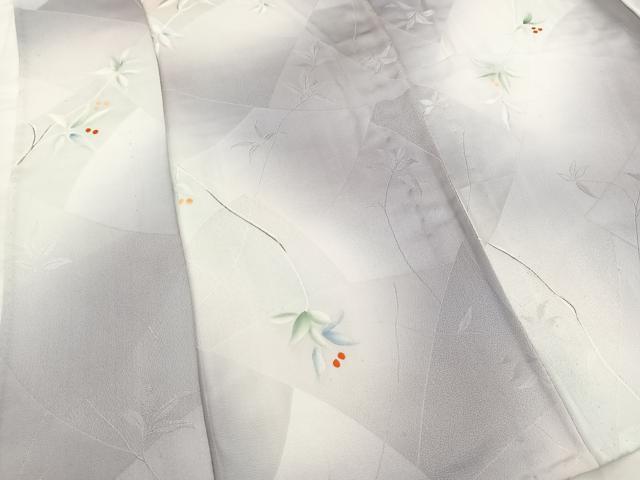 平和屋着物▽上質な小紋　単衣　地紋起こし　切り嵌め南天文　暈し染め　正絹　逸品　BAAS8032yc