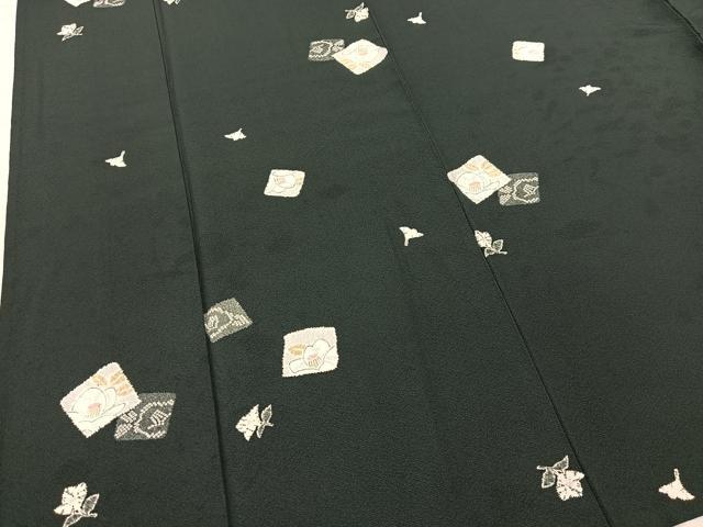 平和屋着物▽上質な小紋　単衣　色紙重ね椿花文　正絹　逸品　BAAS8036yc