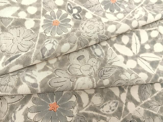 平和屋着物▽上質な小紋　単衣　辻が花　正絹　逸品　BAAS8062yc