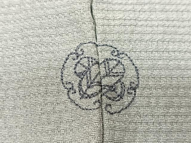 平和屋着物▽上質な色無地 単衣 横段地紋 薄雲鼠