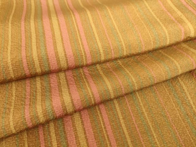 平和屋着物▽上質な小紋　単衣　縞　正絹　逸品　DAAQ4477az