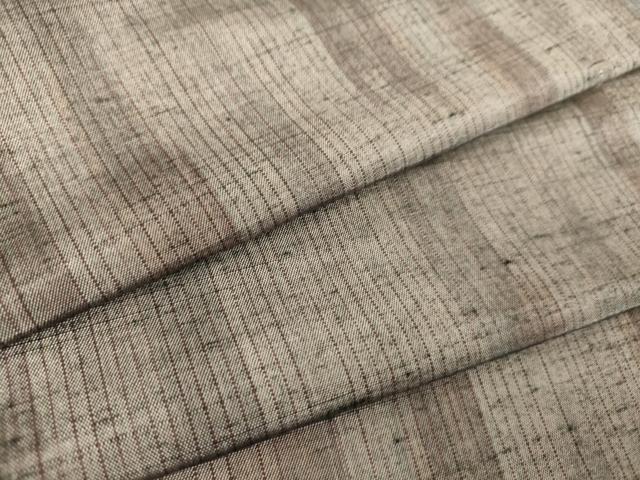 平和屋着物▽上質な紬　単衣　霞斜線文　正絹　逸品　DAAQ4480az