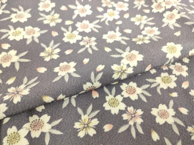 平和屋着物▽上質な小紋 単衣 舞桜文 正絹 逸品 DAAS0038azの通販はau