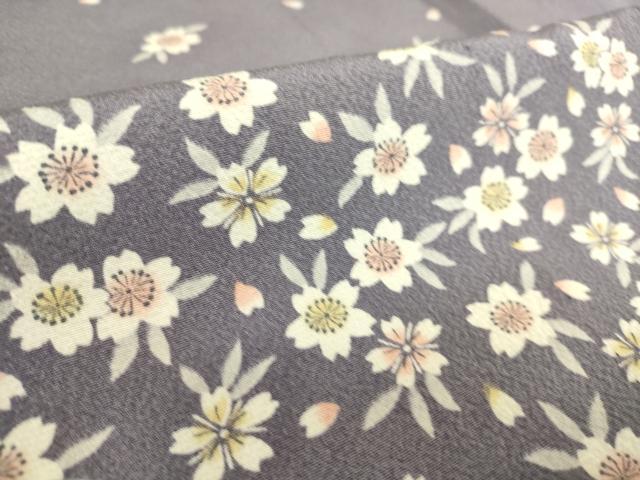 平和屋着物▽上質な小紋 単衣 舞桜文 正絹 逸品 DAAS0038azの通販はau