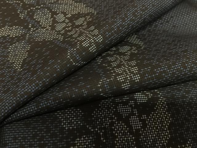 平和屋着物●本場大島紬　9マルキ　蔦の葉文　正絹　逸品　AAAT0673zg