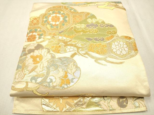 平和屋着物●西陣　川島織物　六通柄　本袋帯　蜀江松更紗花文　金糸　正絹　逸品　CAAR7667hy