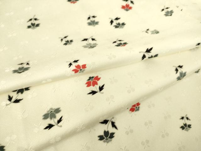 平和屋着物▽上質な小紋　単衣　草花文　正絹　逸品　DAAS0081az