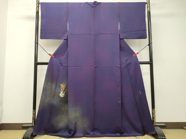 平和屋着物●人間国宝　福田喜三郎　訪問着　刺繍　陶器文　暈し染め　金彩　正絹　逸品　DAAS2057tw